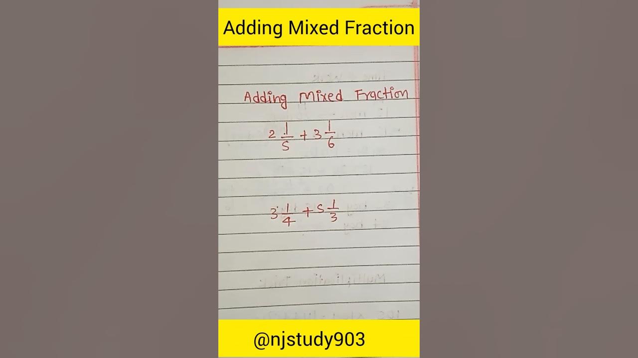 Adding mixed fraction || trick mixed fraction #shorts #math #youtube #njstudy903 - YouTube