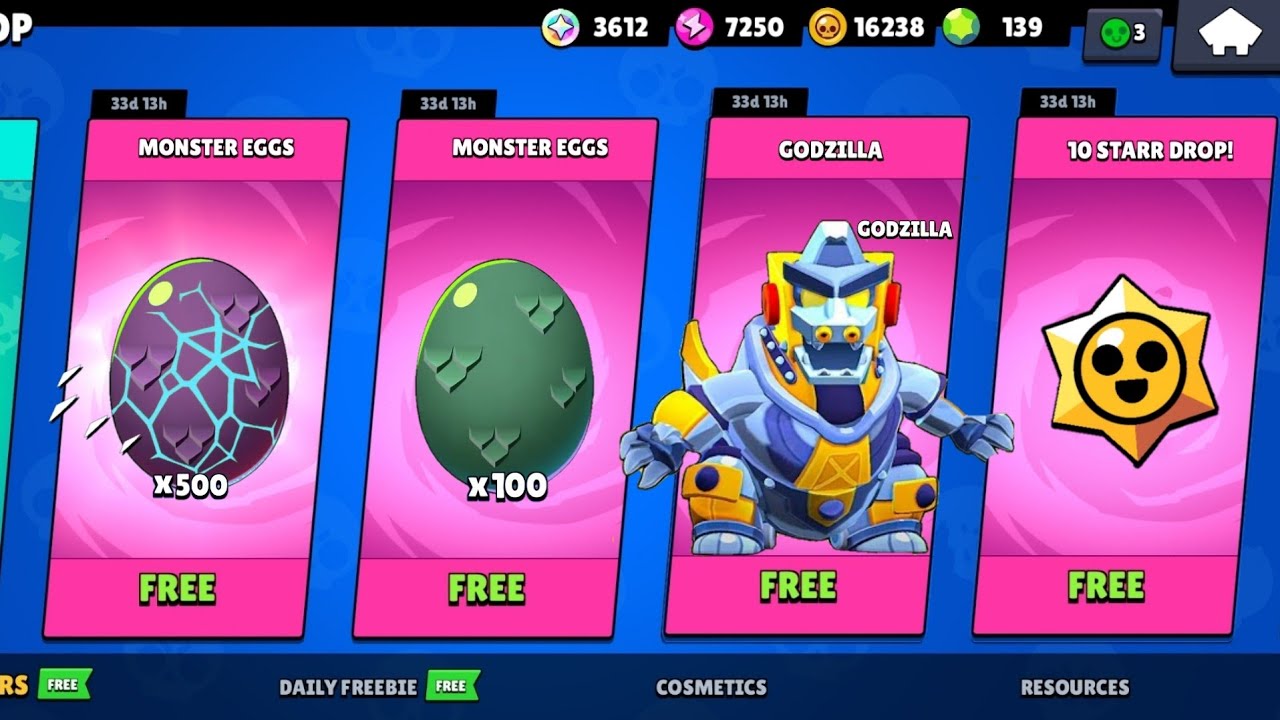 NEW MECHA GODZILAA BRAWL STARS🥚MONSTER EGGS 🥚STARR DROP🥚BRAWL STARS🥚NEW ...