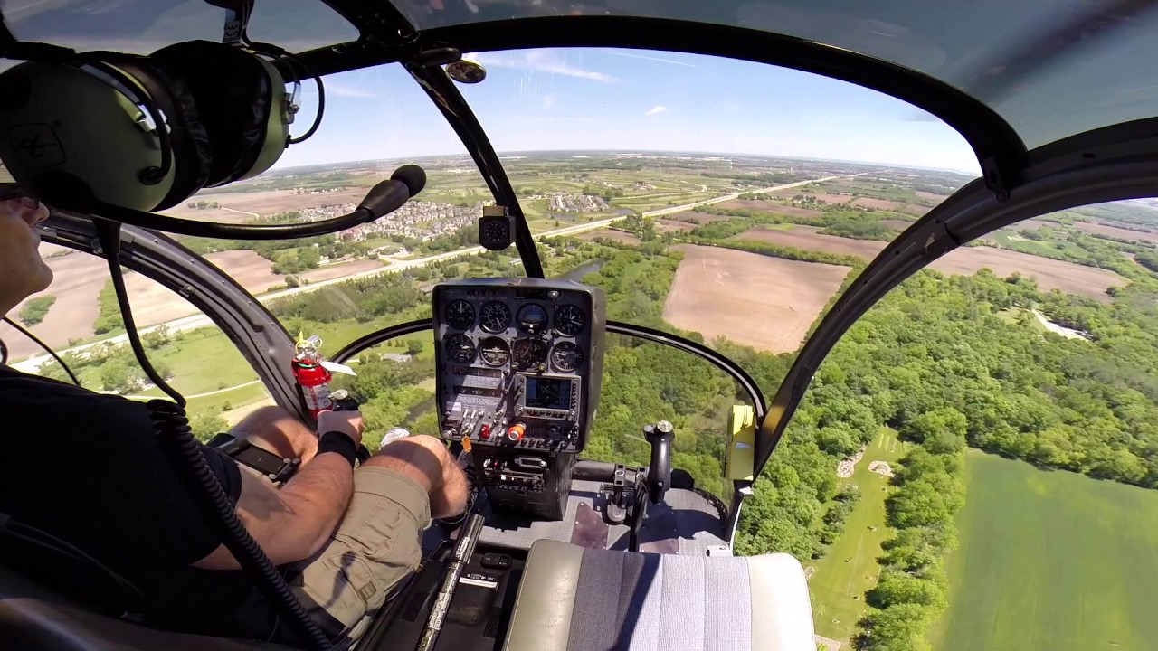 Helicopter Kenosha KENW to Lake Lawn C59 in Schweitzer S300C - YouTube