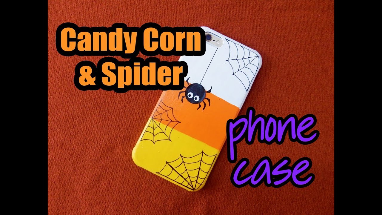 DIY Candy Corn and Spider Phone Case - YouTube