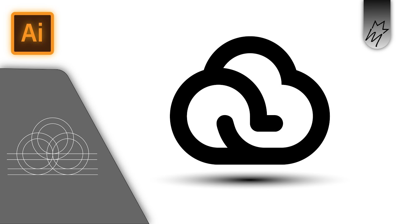 CIRCLE GRID LOGO DESIGN IN ADOBE ILLUSTRATOR CC || CLOUD LOGO DESIGN ...
