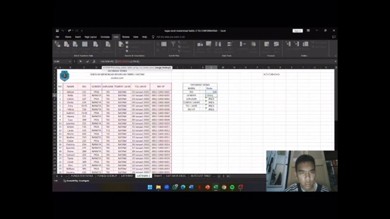 Membuat database di Excel - YouTube