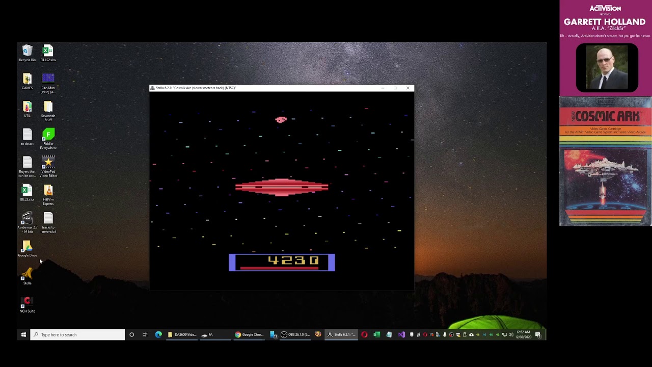 Atari 2600 EMU - Cosmik Ark (Cosmic Ark Slow Meteor Hack) - Game 2 B/X ...