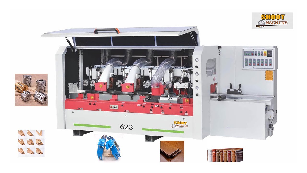 Four-side Planer(Moulder) Machine production line with auto feeder and ...