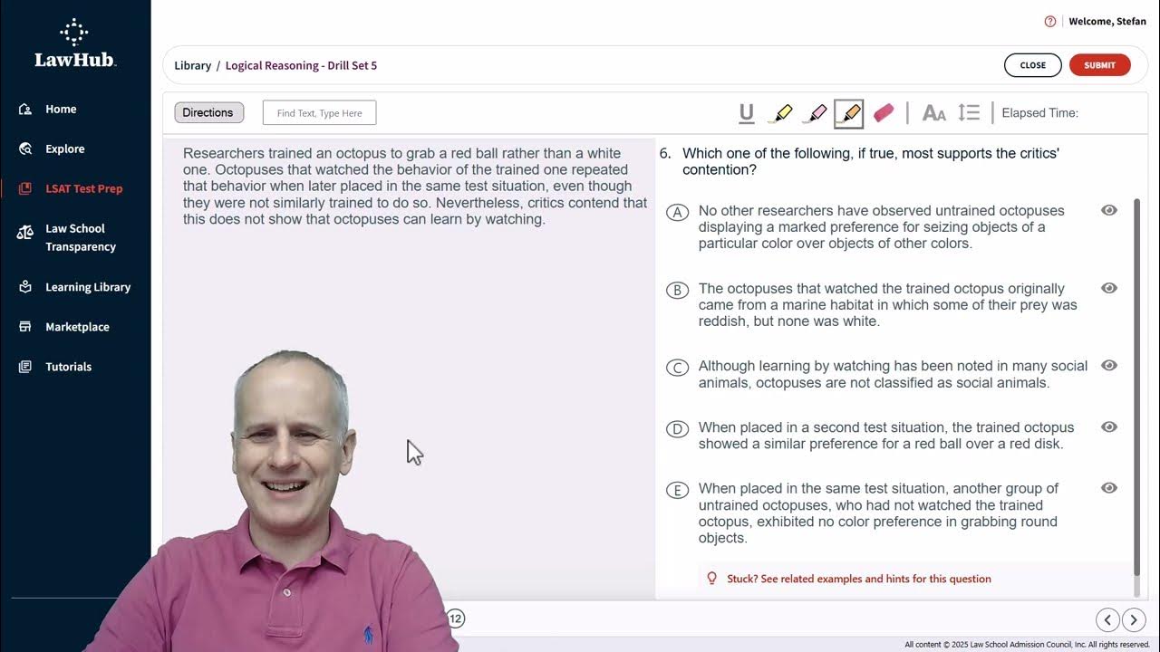 How to Support / Strengthen a LSAT Argument Using LawHub Logical Reasoning Drill Set #5 - YouTube