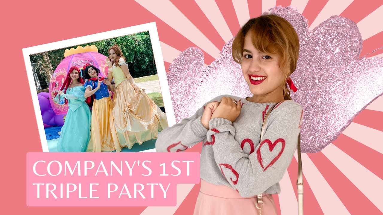 Our first ever triple princess party🎉 | Party Princess Vlog | Happy ...