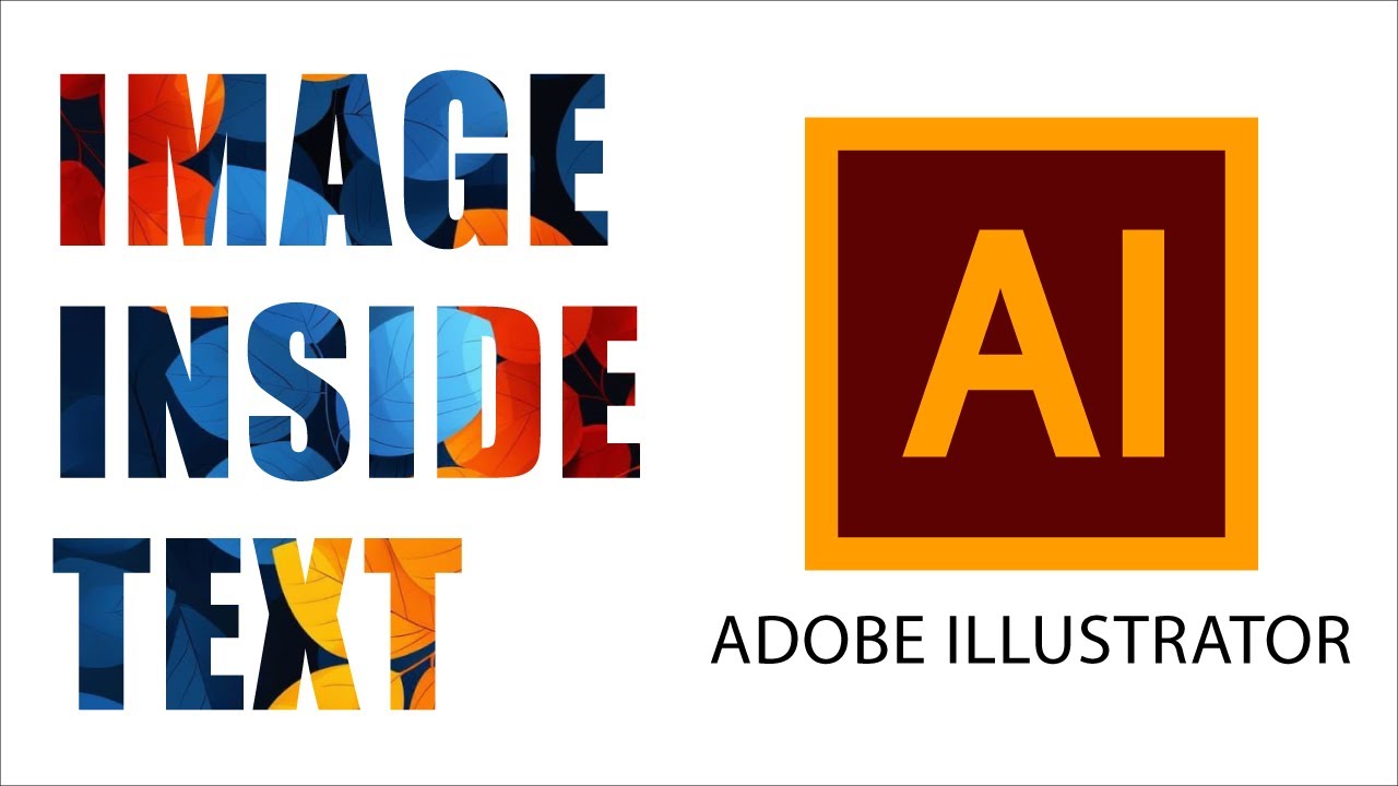 Clipping Text Inside Image In Adobe Illustrator - YouTube