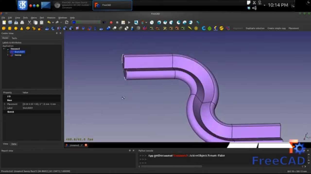 FreeCAD 0 14 Sweep - YouTube