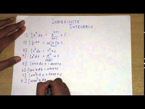 Indefinite Integration All Formulae Part-1 - YouTube