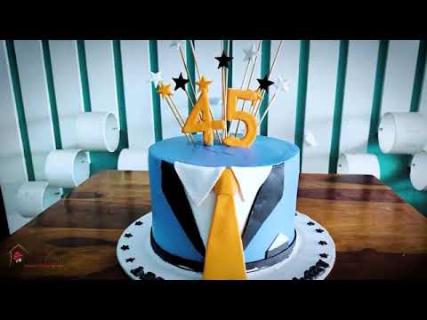 45th Birthday Cakes For Men With Star Cake Topper - Designer and ...