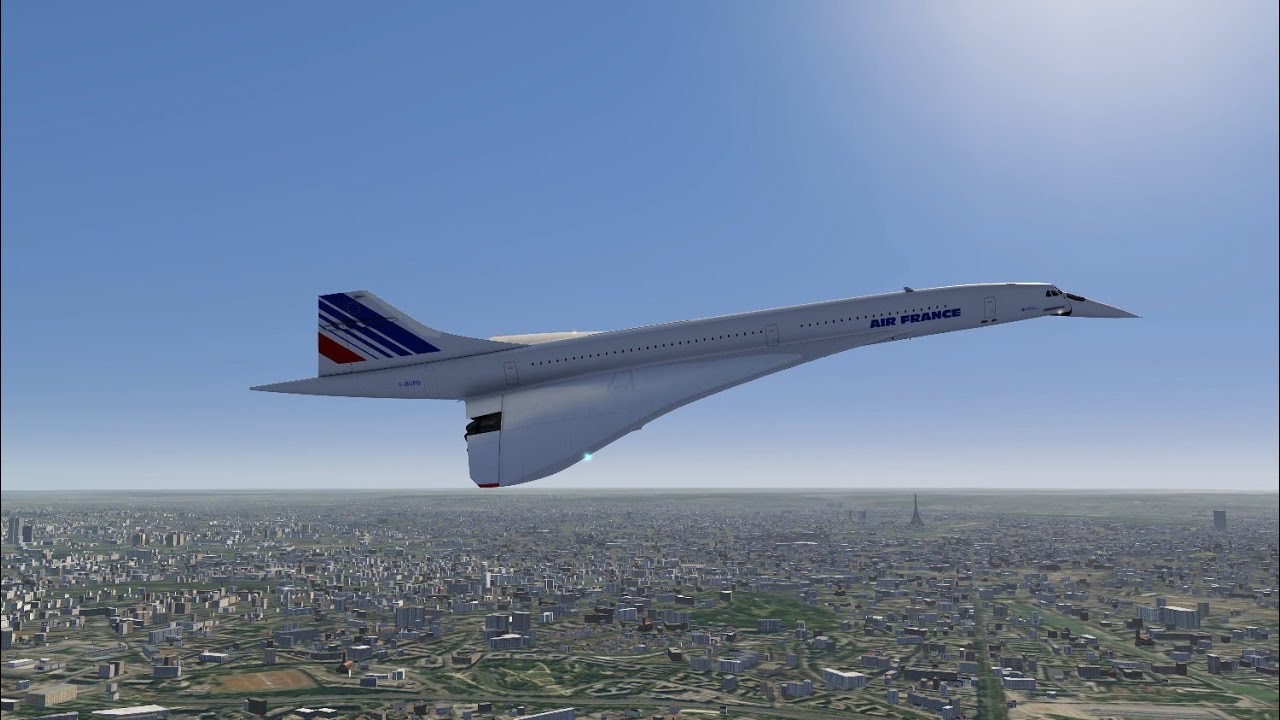 Air France CONCORDE Flying over Paris - Aerofly FS Global - YouTube
