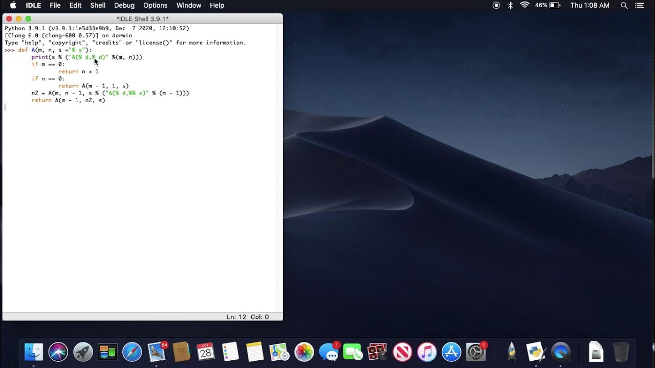 Running the Ackermann's function using Python - YouTube