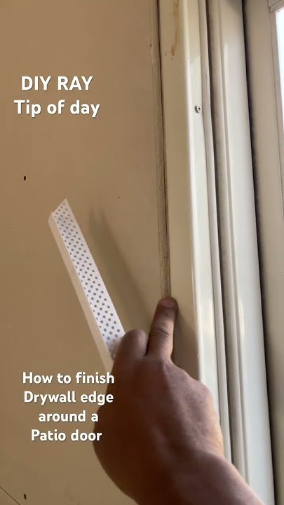 How to finish drywall edges around a patio door for the DIYer. #diy #remodeling #kitchendesign ...