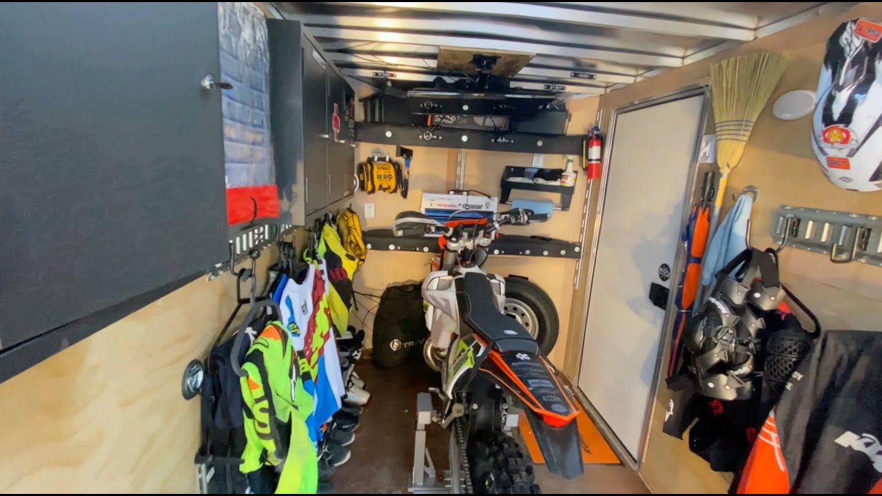 Garage Enclosed Dirtbike Trailer Buildout 6x12 Walkthrough YouTube