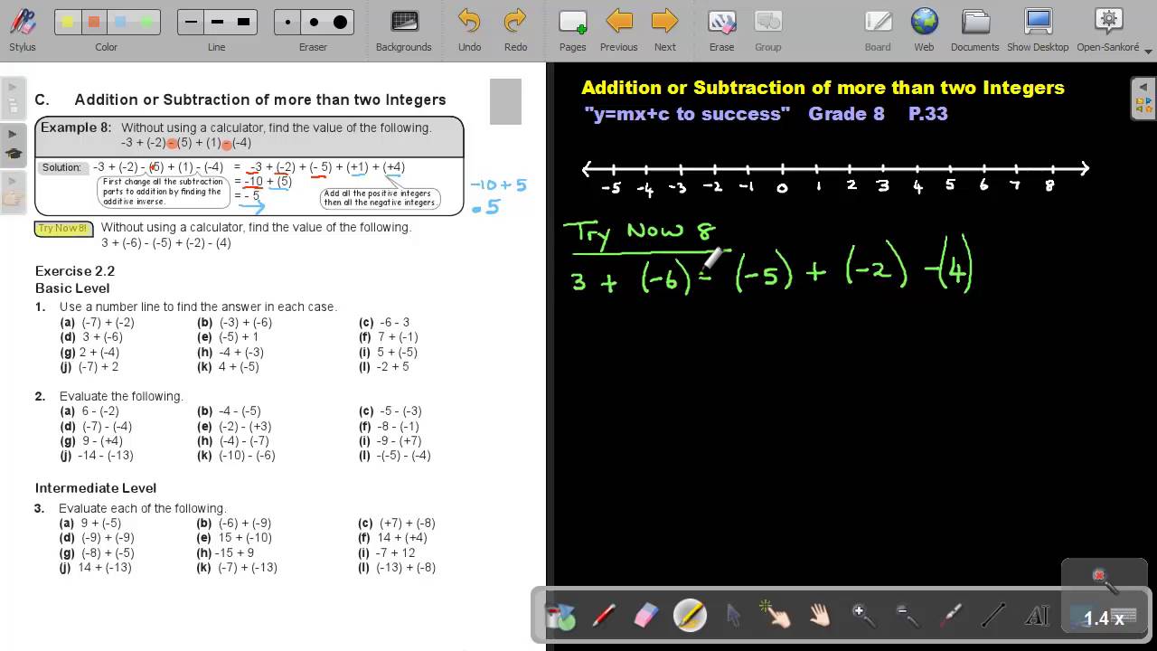2.7 Addition or Subtraction of more than two Integers - Chapter 2 ...