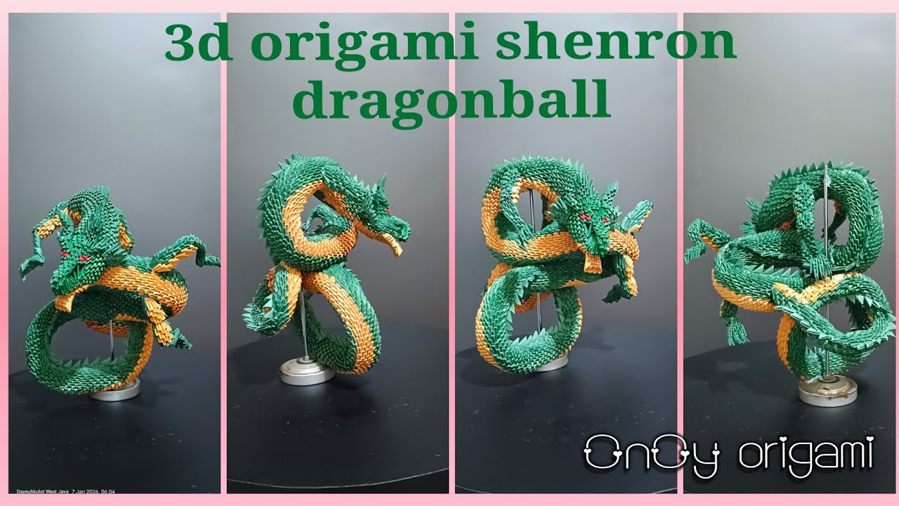 3d origami shenron dragonball part 6 - YouTube