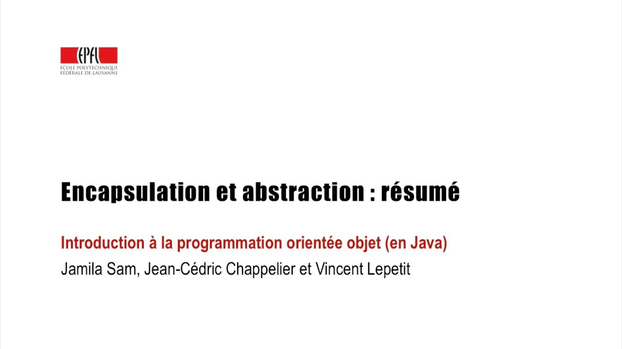 Encapsulation et abstraction : résumé - YouTube