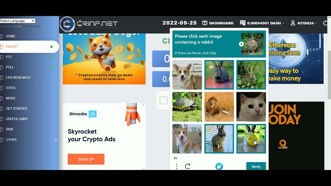 Watch Ads & Earn Money From crinf Site | Make Money From Claim Website ...