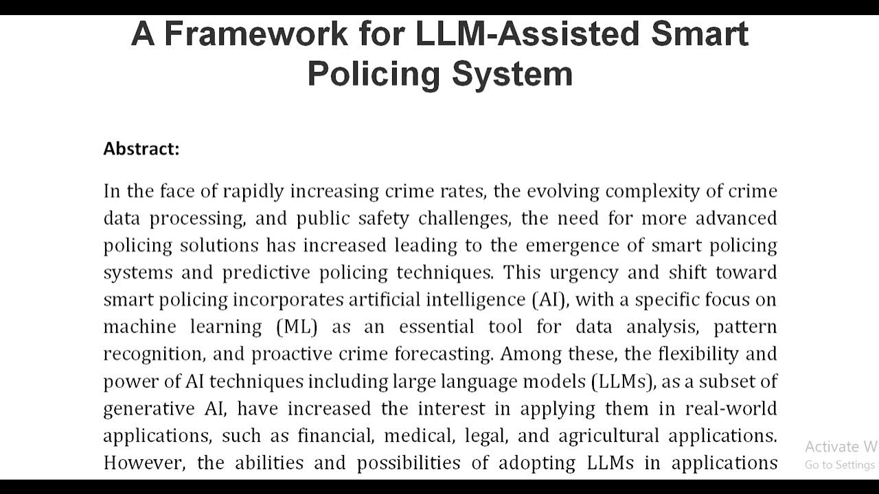A Framework for LLM Assisted Smart Policing System - YouTube