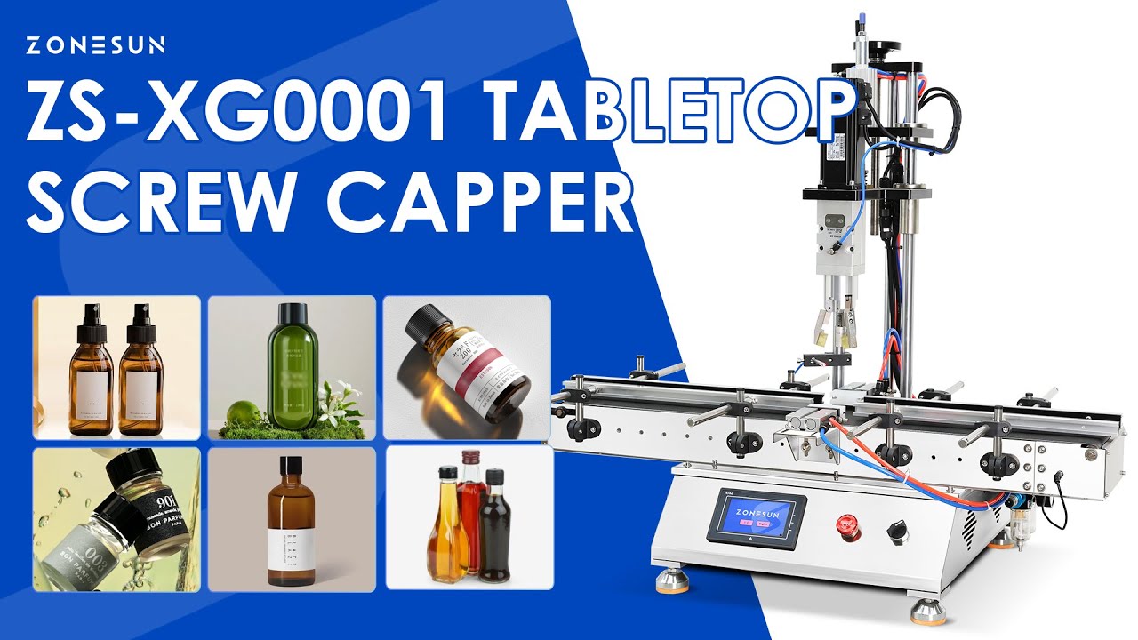 Zonesun ZS-XG0001 Tabeltop Screw Capper #tabletop #cappingmachine #screwcappingmachine - YouTube
