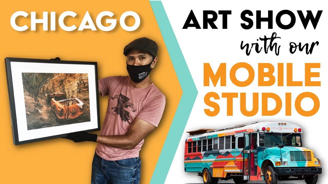 We did an art show 🔥 with our MOBILE STUDIO! 🚌🌇 Full Time Artist BUS ...