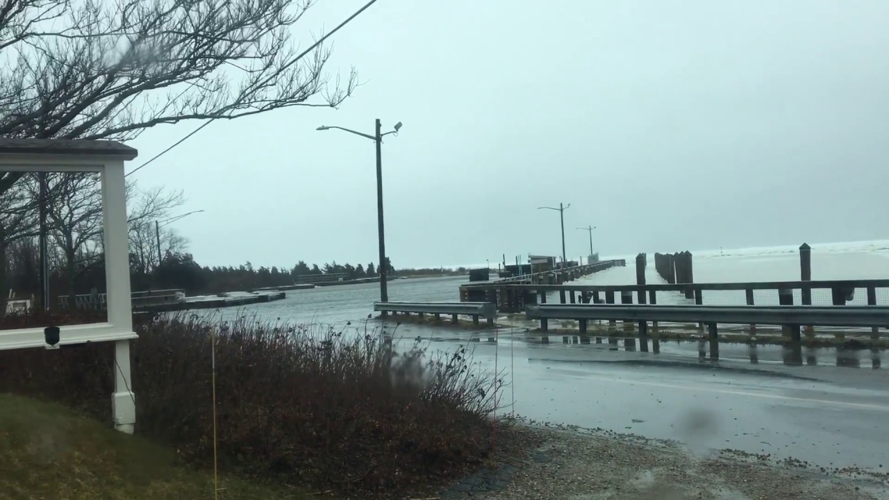 Cape cod storm water flood rock harbor beach - YouTube