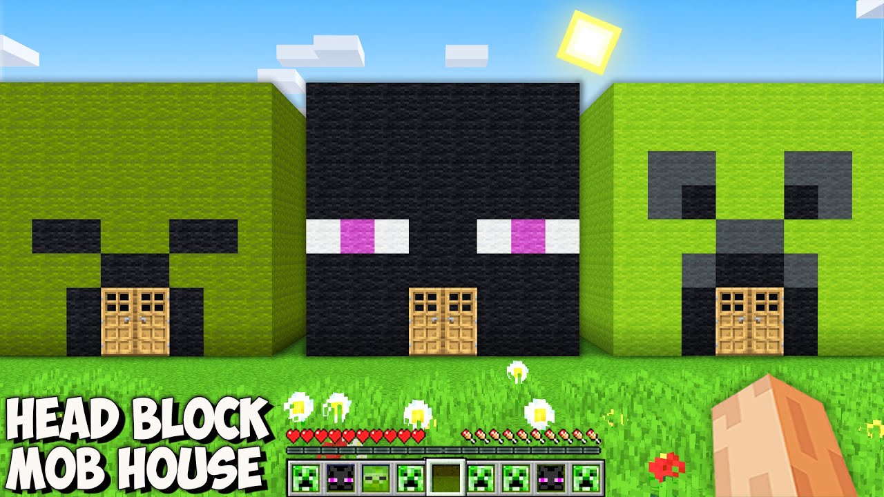 I found HEAD BLOCK HOUSE ZOMBIE vs ENDERMAN vs CREEPER in Minecraft ...