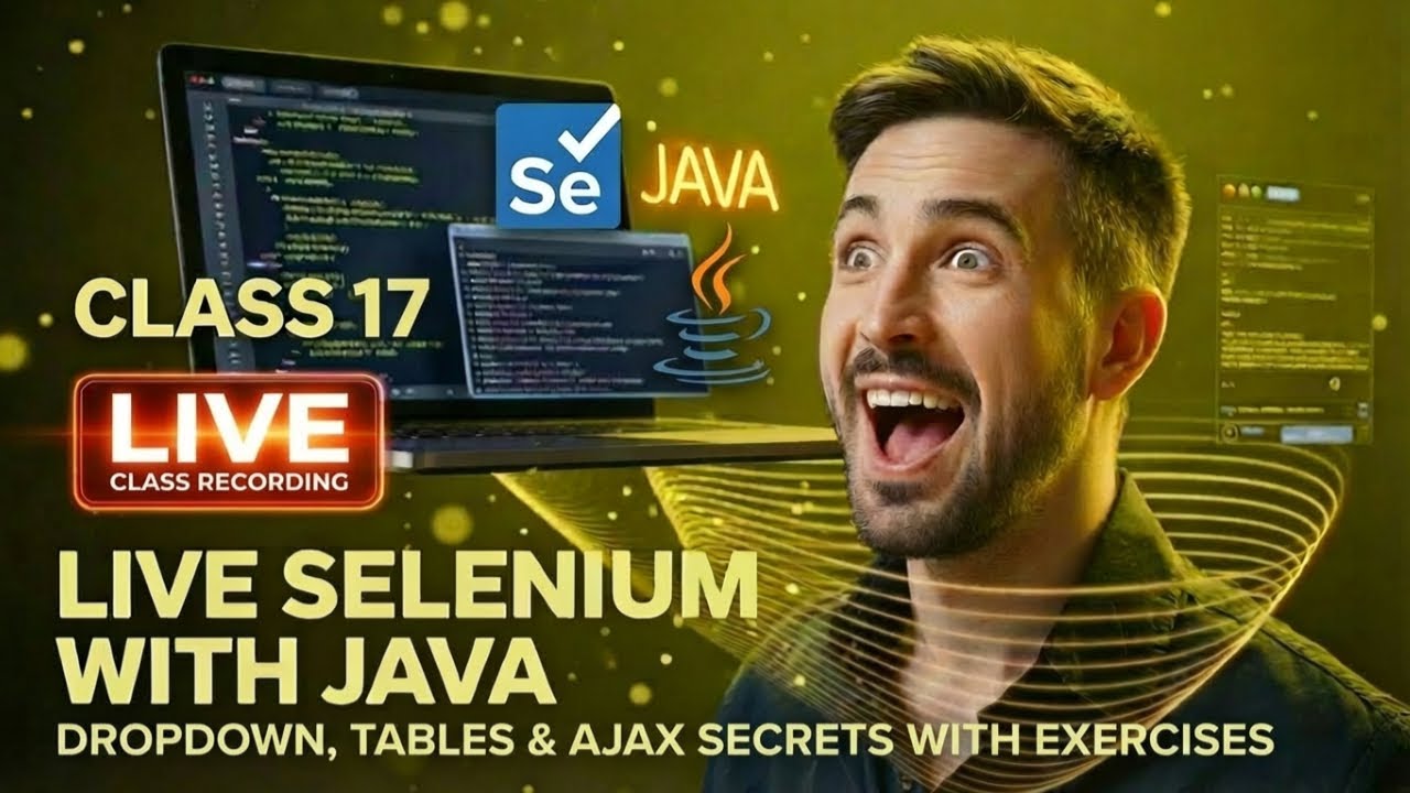 Live Python Class 6: Selenium Dropdown, Tables & Ajax Secrets with ...