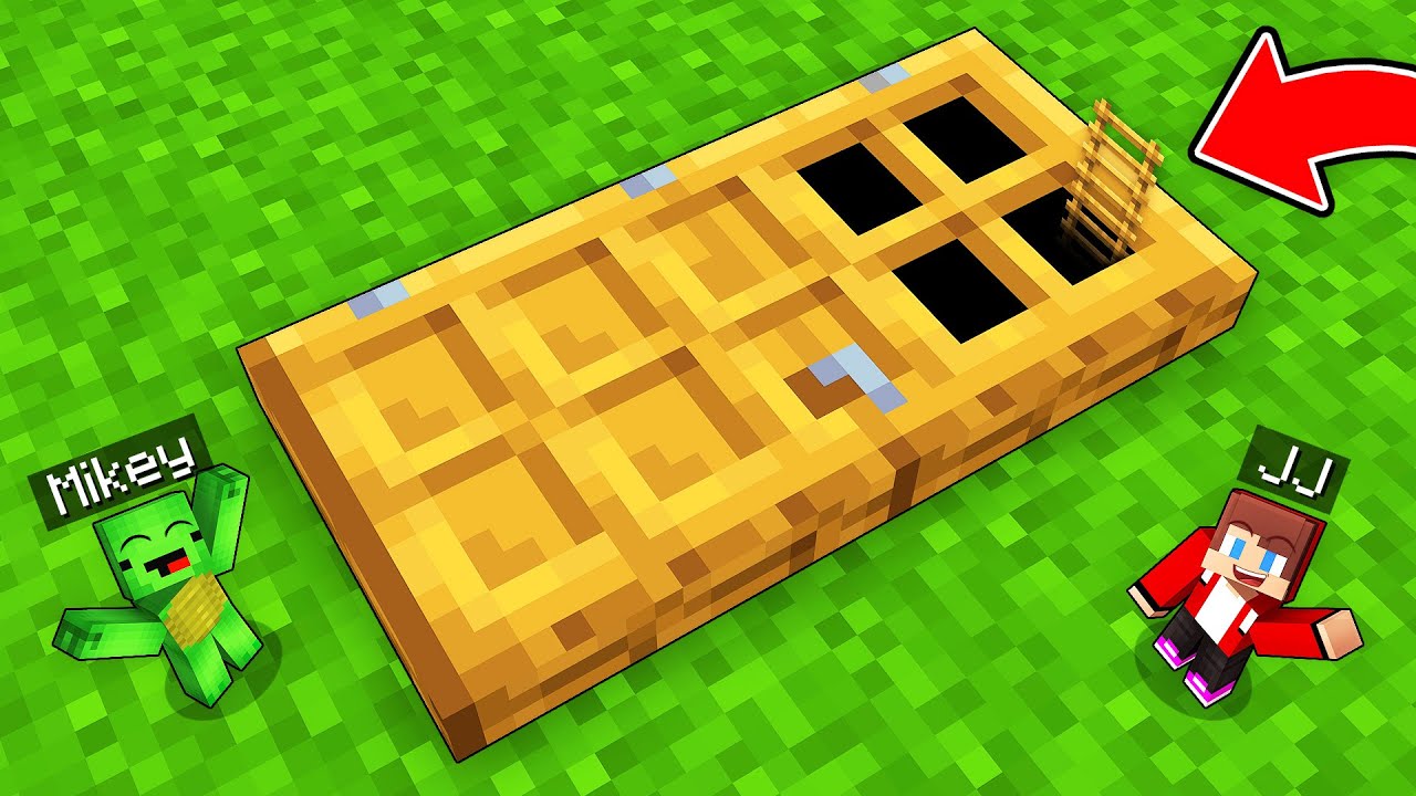 JJ and Mikey Build Secret TINY BASE Inside DOOR in Minecraft - Maizen - YouTube