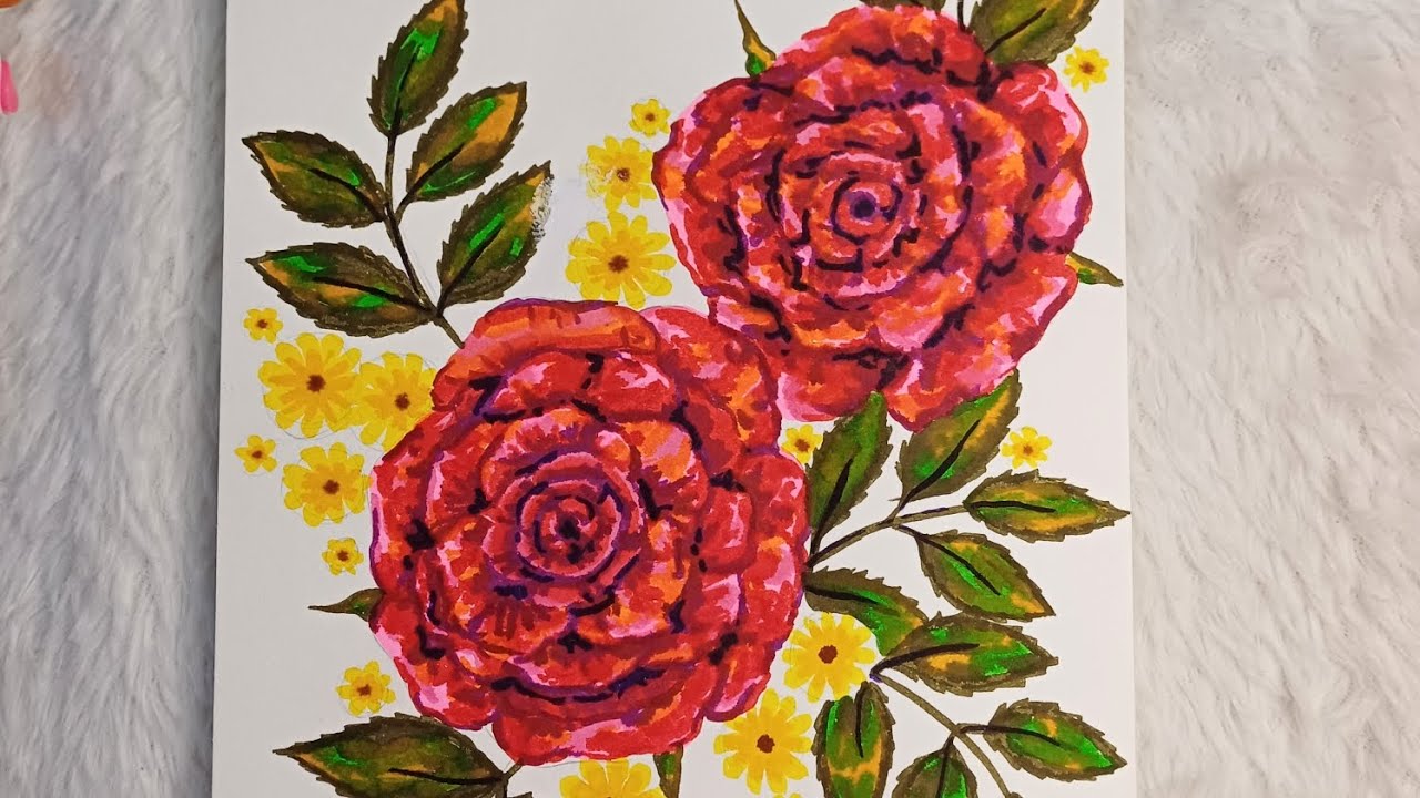 Artist Mumma 86- Rose painting (tutorial)#painting #paintingideas # ...