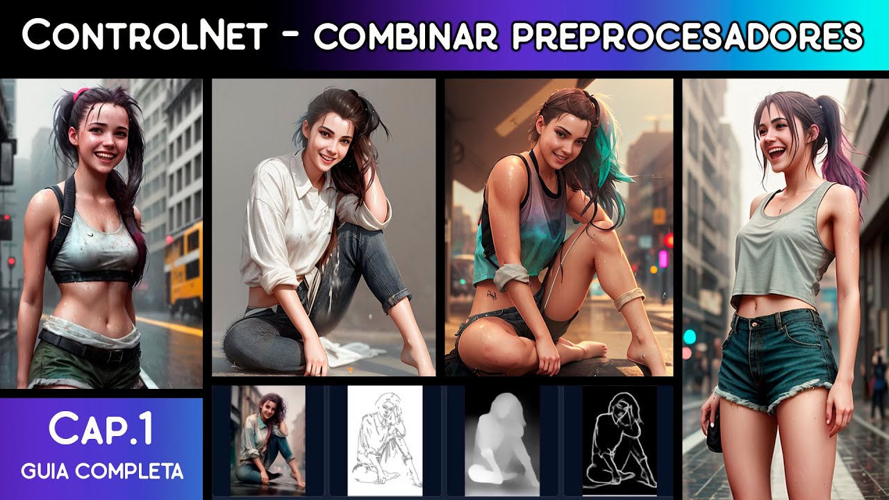 🔸 CONTROLNET - Cap 1. Guia Completa de PREPROCESADORES y combinaciones. (TUTORIAL) - YouTube