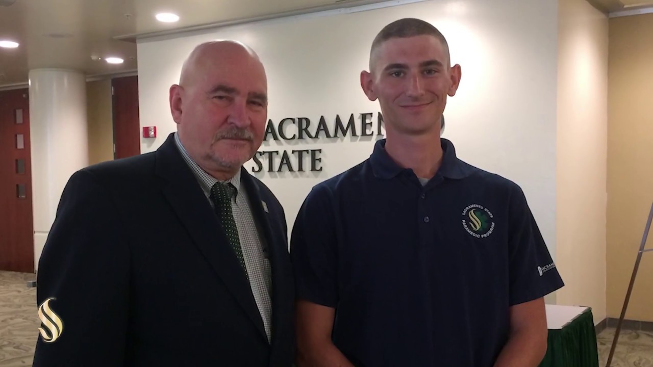 Sacramento State President Thanks Paramedic Student - YouTube