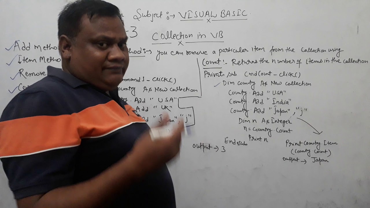 LECTURE - 3 COLLECTION IN VISUAL BASIC 6.0 (REMOVE METHOD & COUNT ...