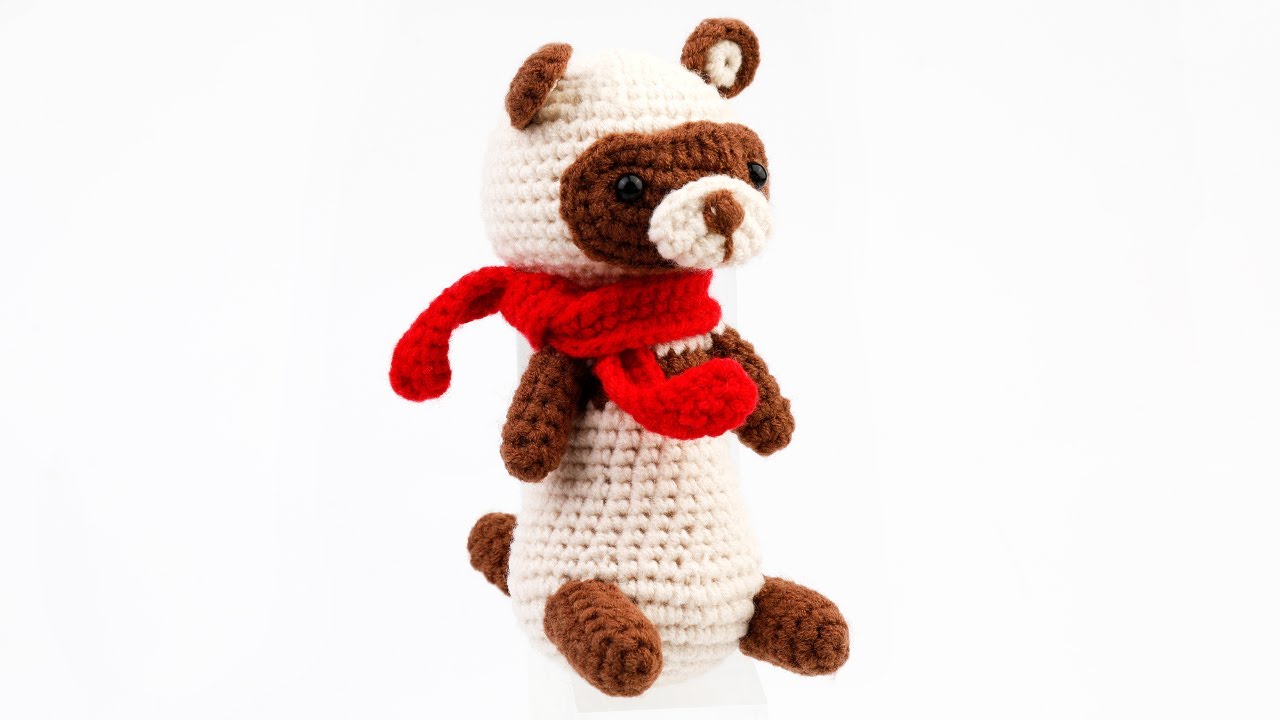 Ferret-6：How to crochet Ferret's scarf？ - YouTube