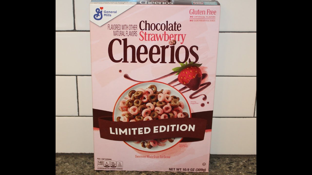 Chocolate Strawberry Cheerios Cereal Review - YouTube