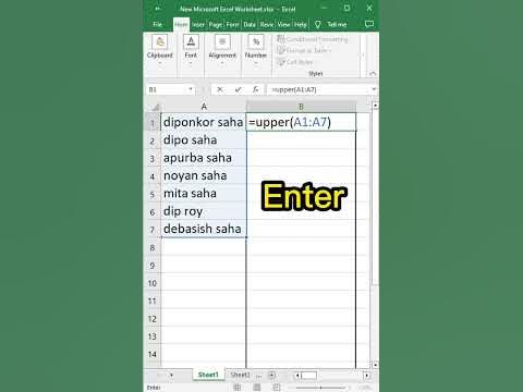 How to Change Small Letter to Capital Letter in Excel - YouTube