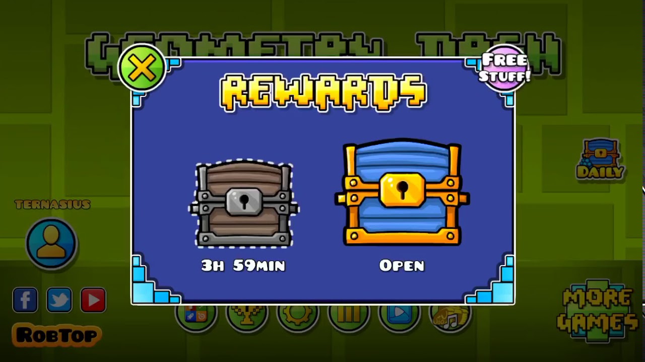 Geometry Dash chest opening - YouTube