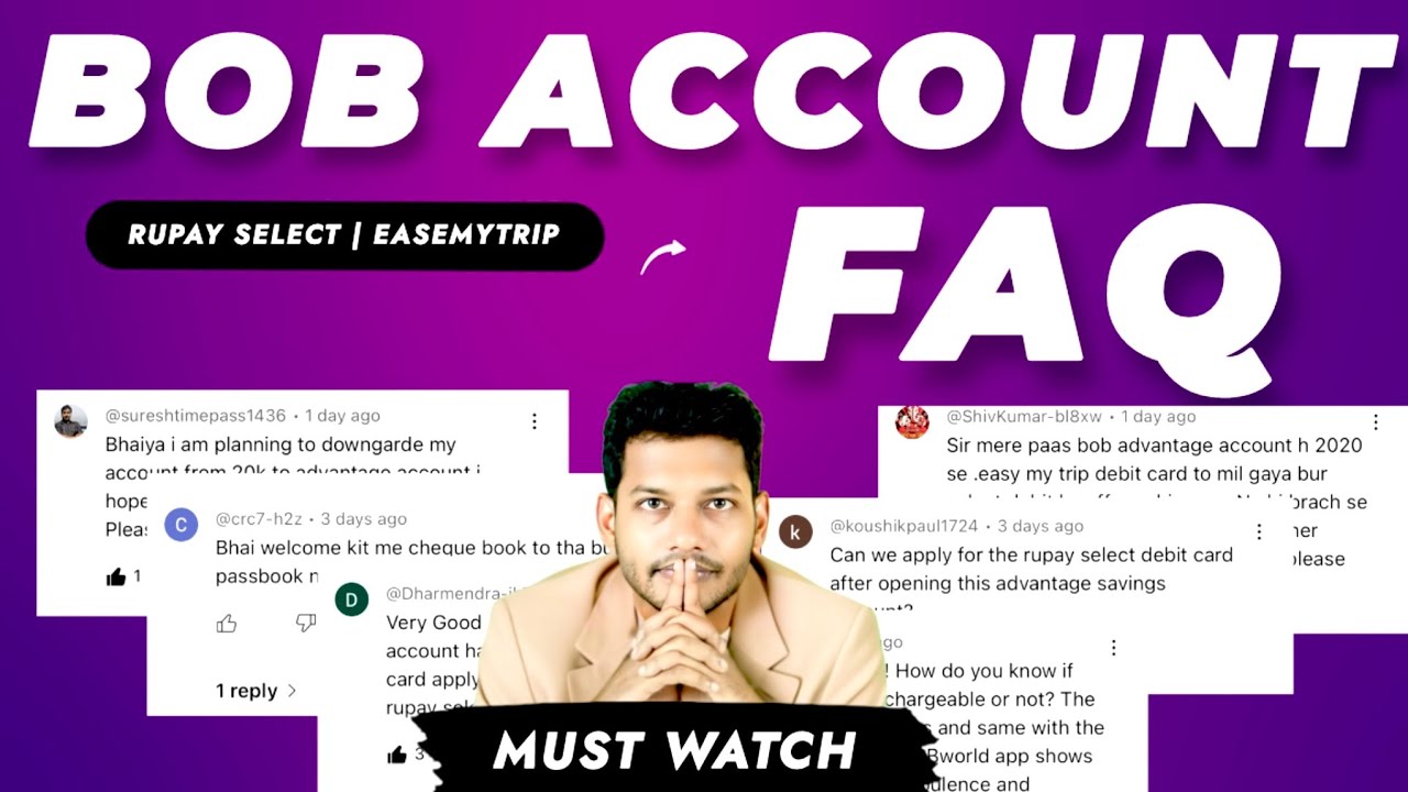 BOB Debit Card & Savings Account FAQs | Welcome Kit, Scheme Code, RuPay Select, EaseMyTrip,CARD ...