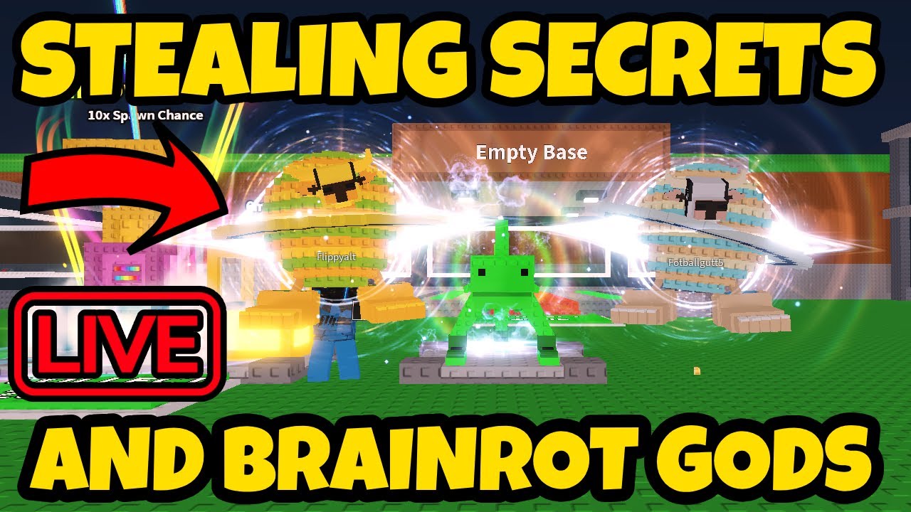 (🔴LIVE) 🌈Stealing Secrets And Brainrot Gods In Steal A Brainrot╽Roblox - YouTube