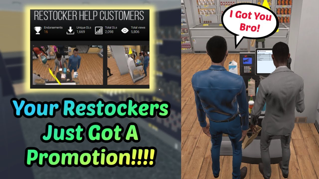 Restocker Mod Changes Everything! Now Assisting at Self-Checkout - YouTube