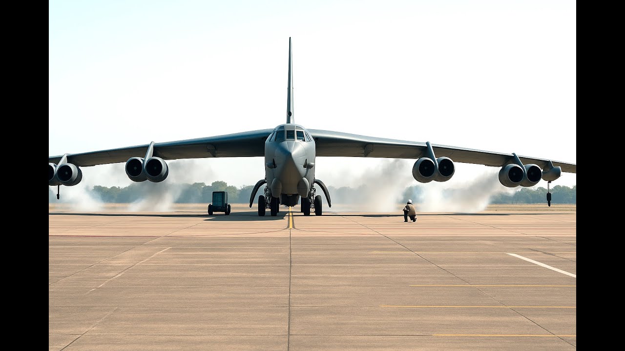 B-52 Stratofortress Take Off U.S. Air Force From Shortest Runway - YouTube