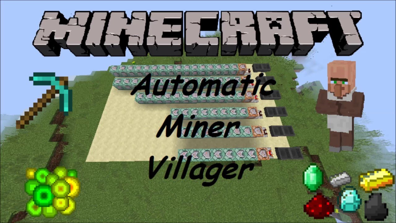 Minecraft:Automatic Miner Villager! - YouTube