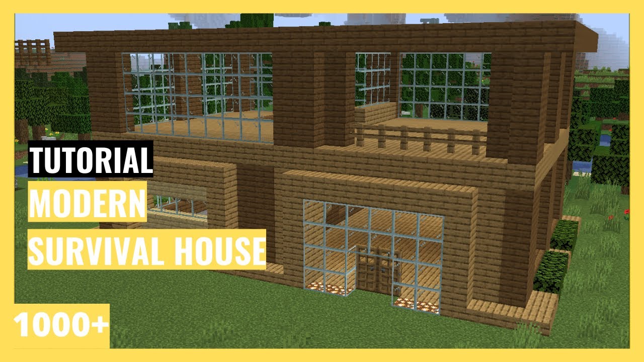 MINECRAFT MODERN SURVIVAL HOUSE TUTORIAL | 1000+ BLOCKS - YouTube