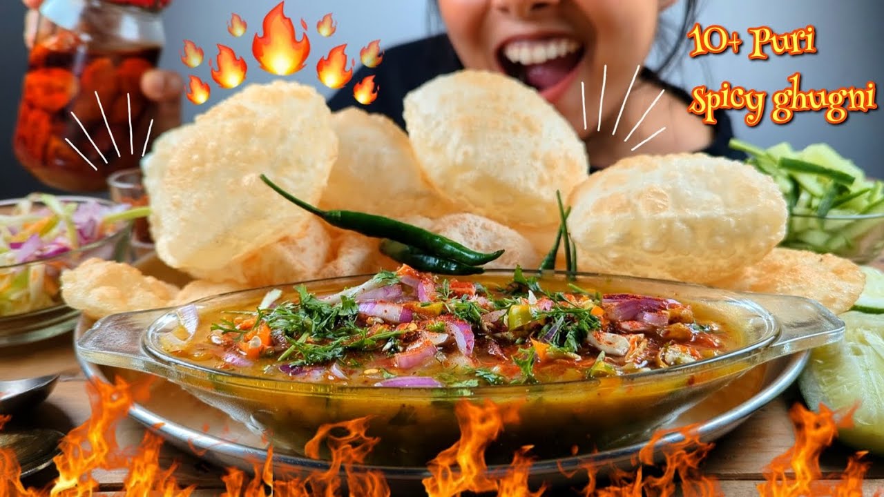 🔥LUCHI GHUGNI EATING CHALLENGE | 10+ PURI EATING CHALLENGE | PURI MATAR ...