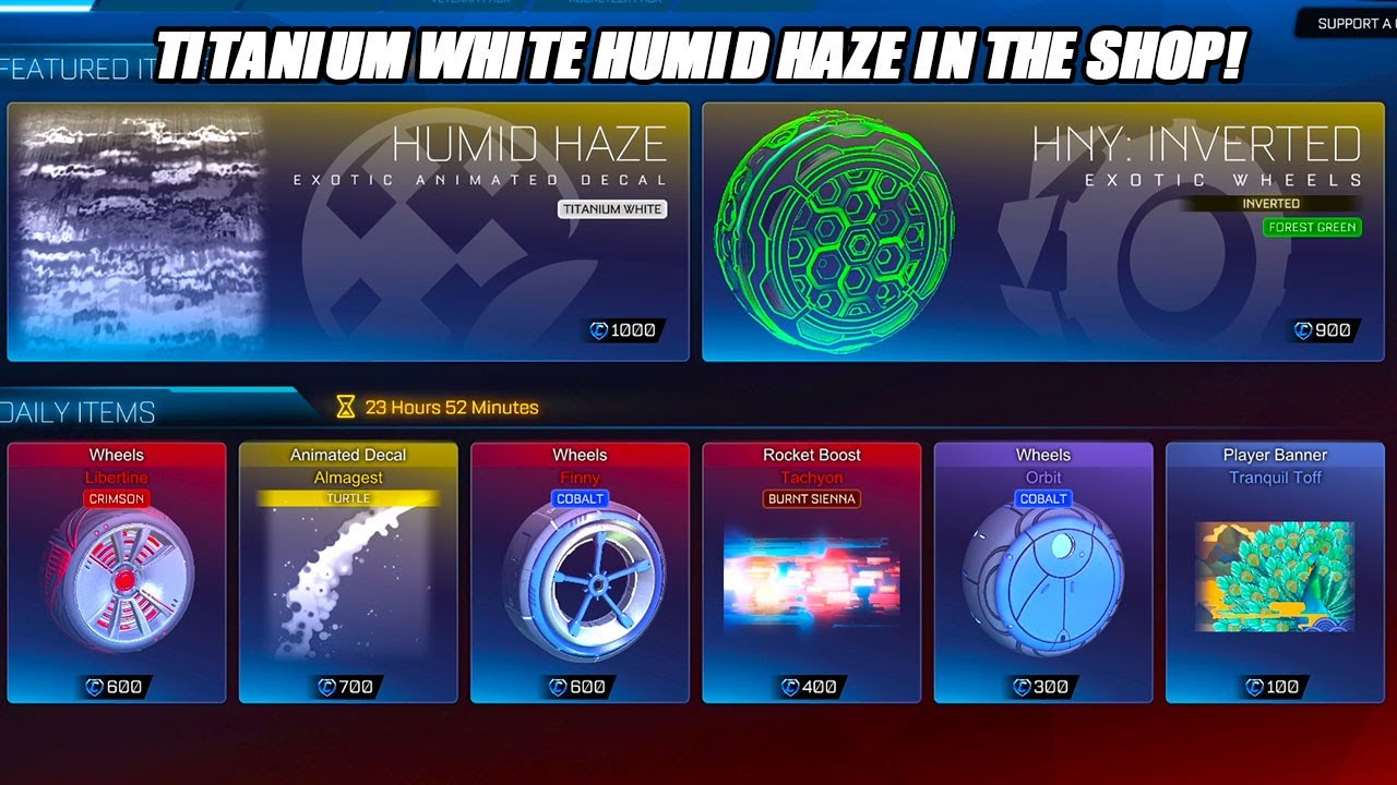 Titanium White Humid Haze Decal In The Rocket League Item Shop ...