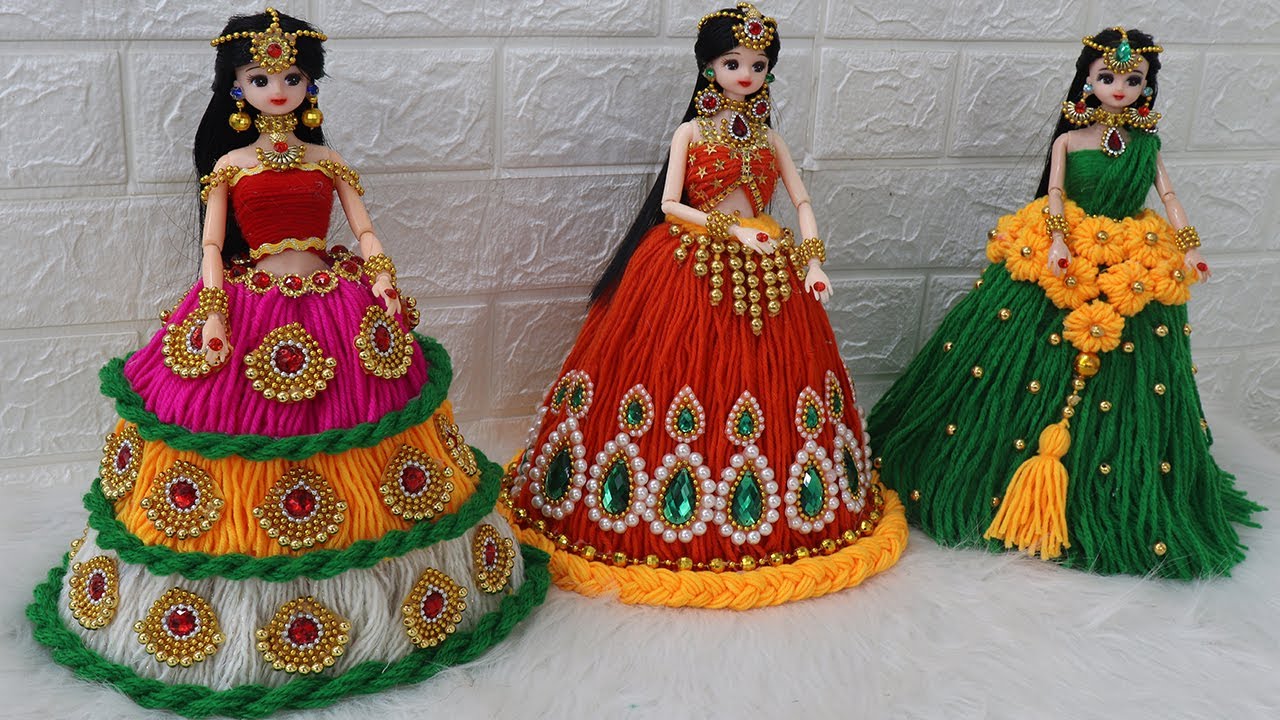 3 New design woolen craft dolls - 3 New Easy way to decorate dolls ...