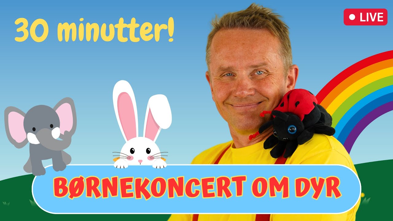 30 minutters børnekoncert | Temaet er DYR | Børnemusik | Michael Back ...