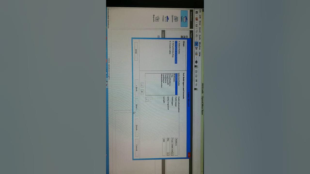 How to create table using table wizard in Database - YouTube