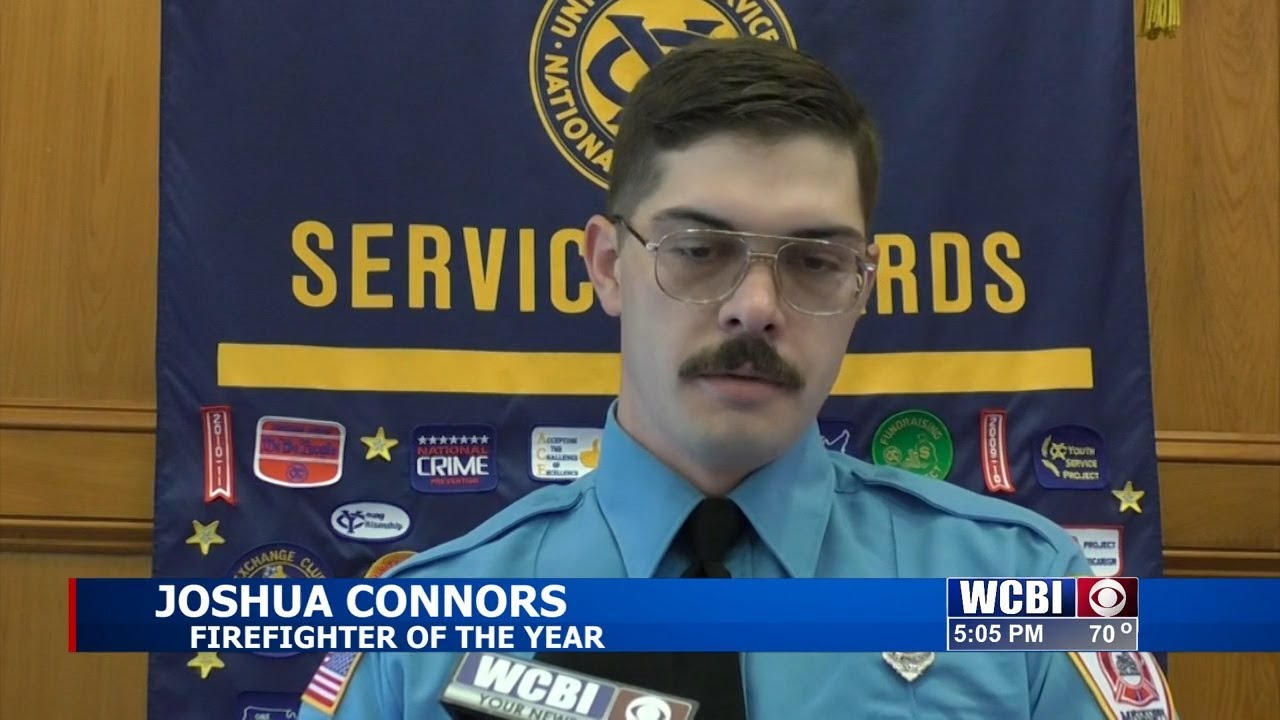 Josh Connors is recognized as firefighter of the year. - YouTube