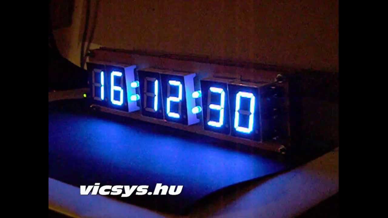 Blue led clock v2 - YouTube